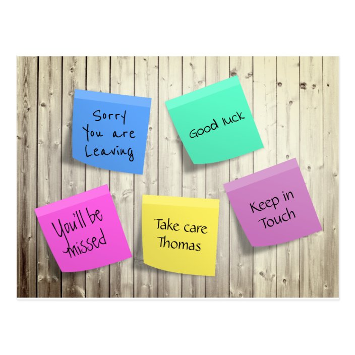 Goodbye Farewell Post-its Postcard | Zazzle.co.uk