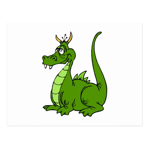 Goofy Green Dragon Post Cards | Zazzle
