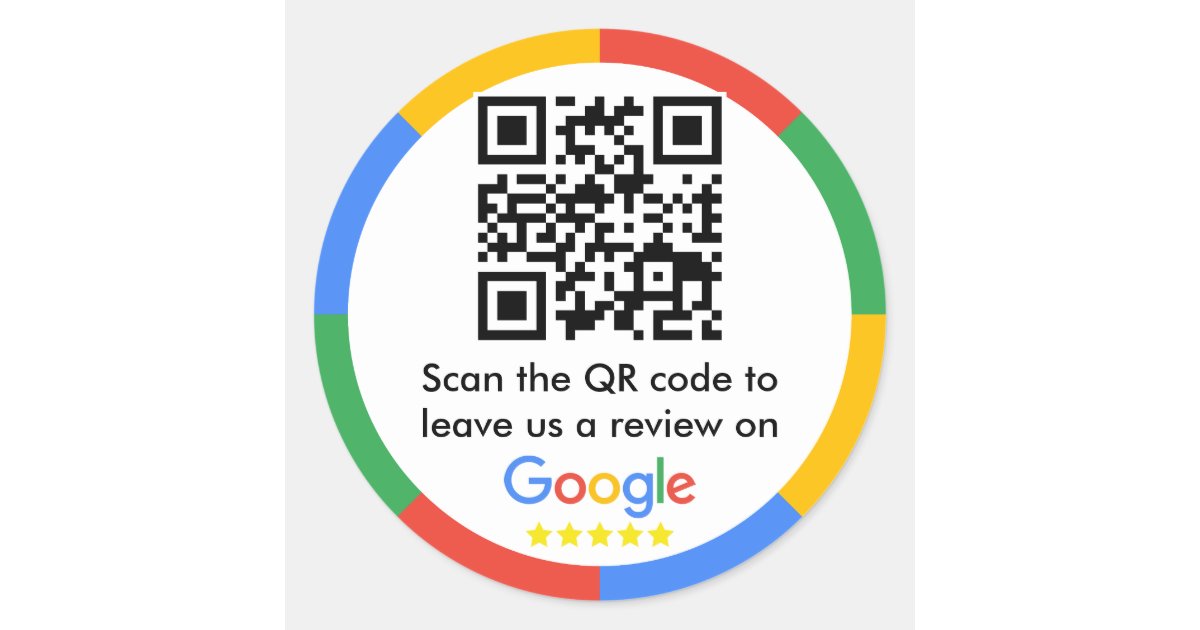 Google Review QR Code Classic Round Sticker | Zazzle