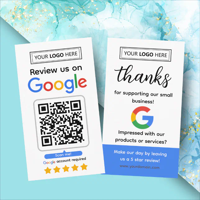 Google Review Request Card with Logo and QR Code | Zazzle