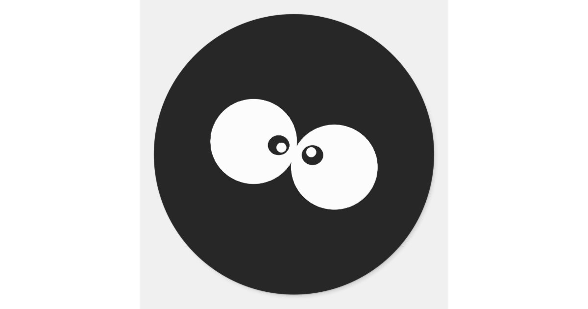 Googly Eyes, Funny Eyes, Black and White Classic Round Sticker | Zazzle