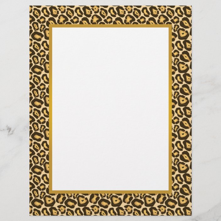 Gorgeous Leopard Print Border Stationery - Gold | Zazzle.co.uk
