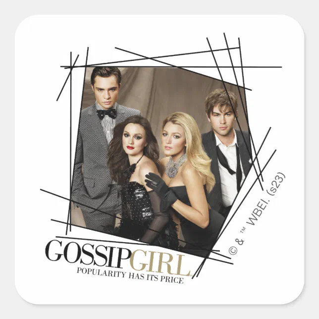 Gossip Girl Glamour Group Graphic Square Sticker | Zazzle
