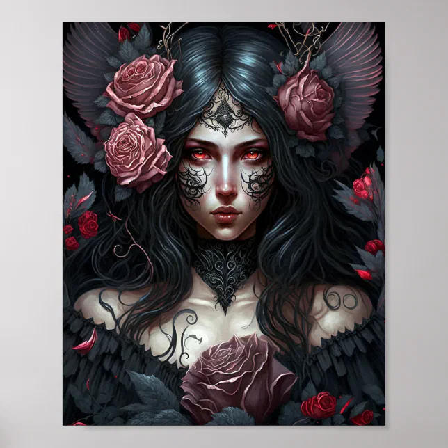 Goth Princess Gothic Fantasy Art Poster | Zazzle