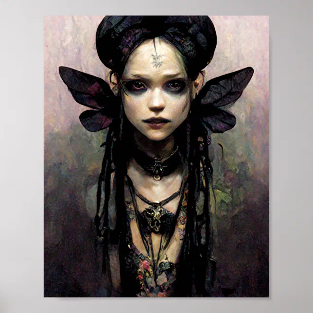 Goth Punk Elf 2 Fantasy Art Poster | Zazzle