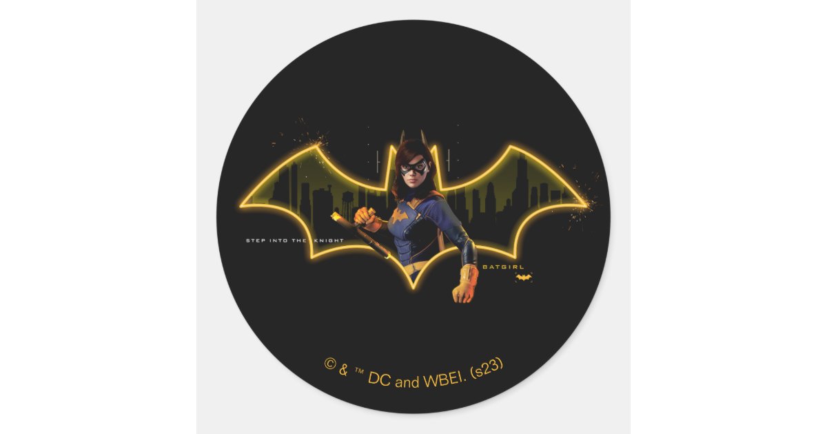 Gotham Knights Batgirl in Logo Classic Round Sticker | Zazzle