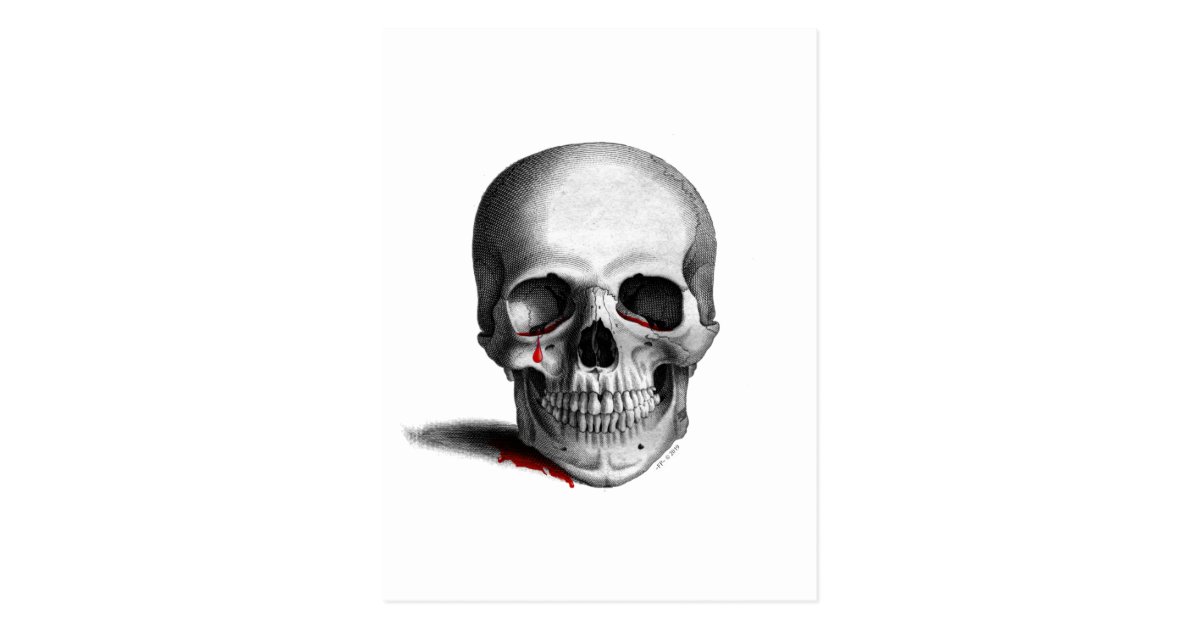 Gothic Crying Skull Horror Blood Tears Red Fantasy Postcard | Zazzle.co.uk