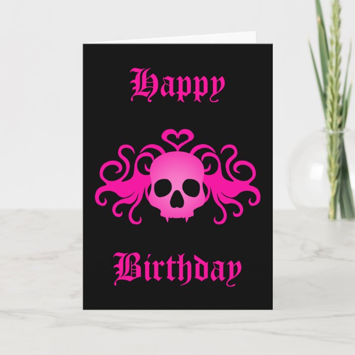 Gothic Happy Birthday Card | Zazzle.co.uk