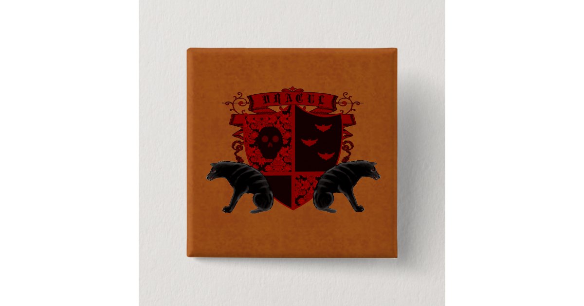 Gothic Heraldry Dracula Coat of Arms Button Flair | Zazzle