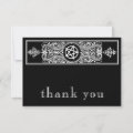 Gothic Pentagram Star Black White Wedding Thank You Card | Zazzle