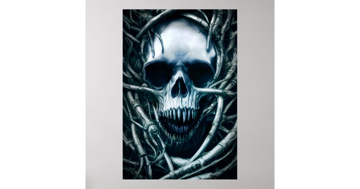 Gothic Skull Art: Creepy Death Metal Sigil Poster | Zazzle