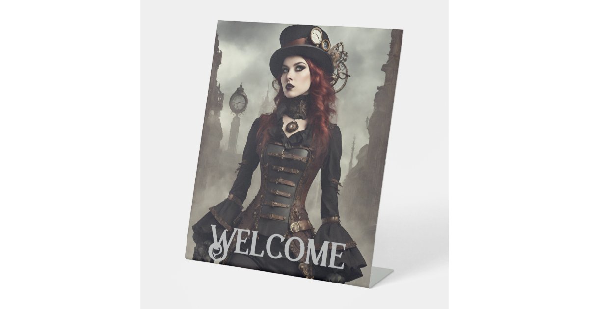 Gothic Steampunk Pedestal Sign | Zazzle