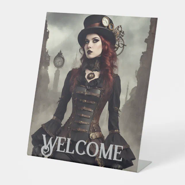 Gothic Steampunk Pedestal Sign | Zazzle