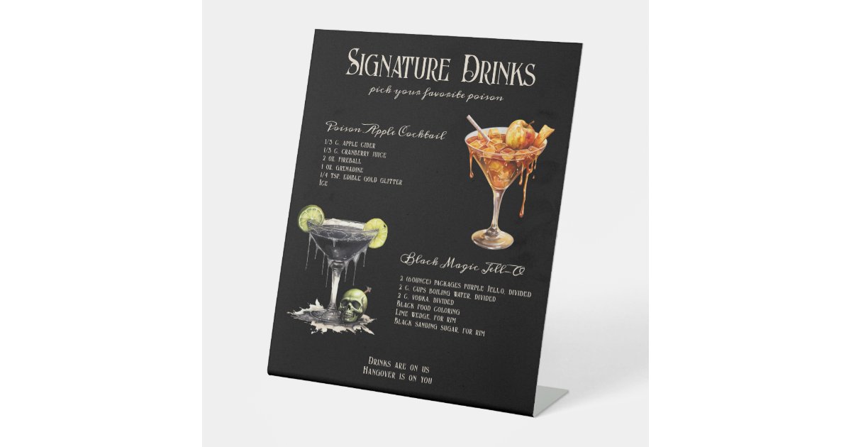 Gothic Wedding Whimsigoth Signature Drinks Sign | Zazzle