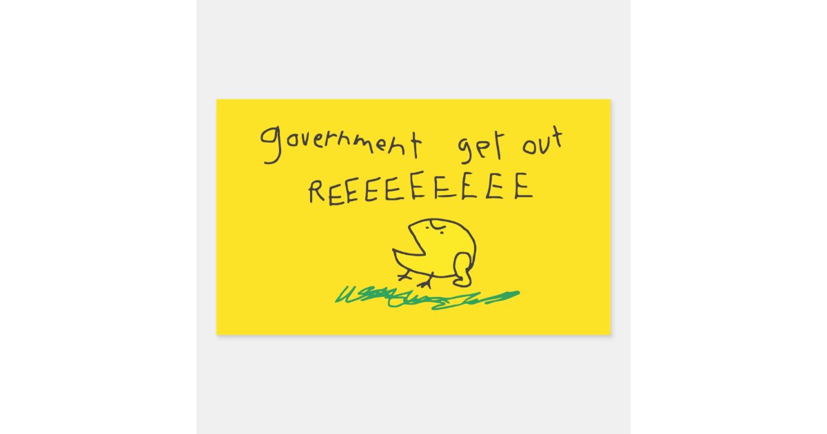 Government get out REE SNEKRIGHT Gadsden Flag Rectangular Sticker | Zazzle