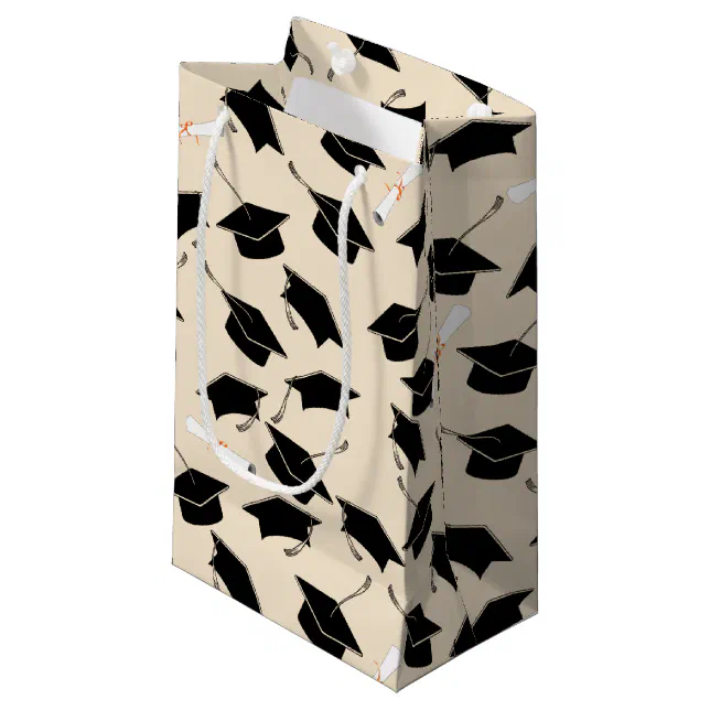 Grad Cap and Diplomas Graduation Small Gift Bag | Zazzle