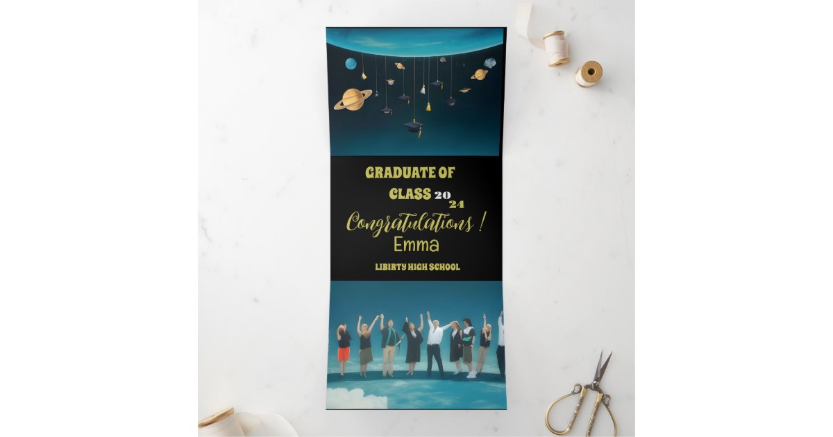 Graduate Graduation Tri-Fold Invitation | Zazzle