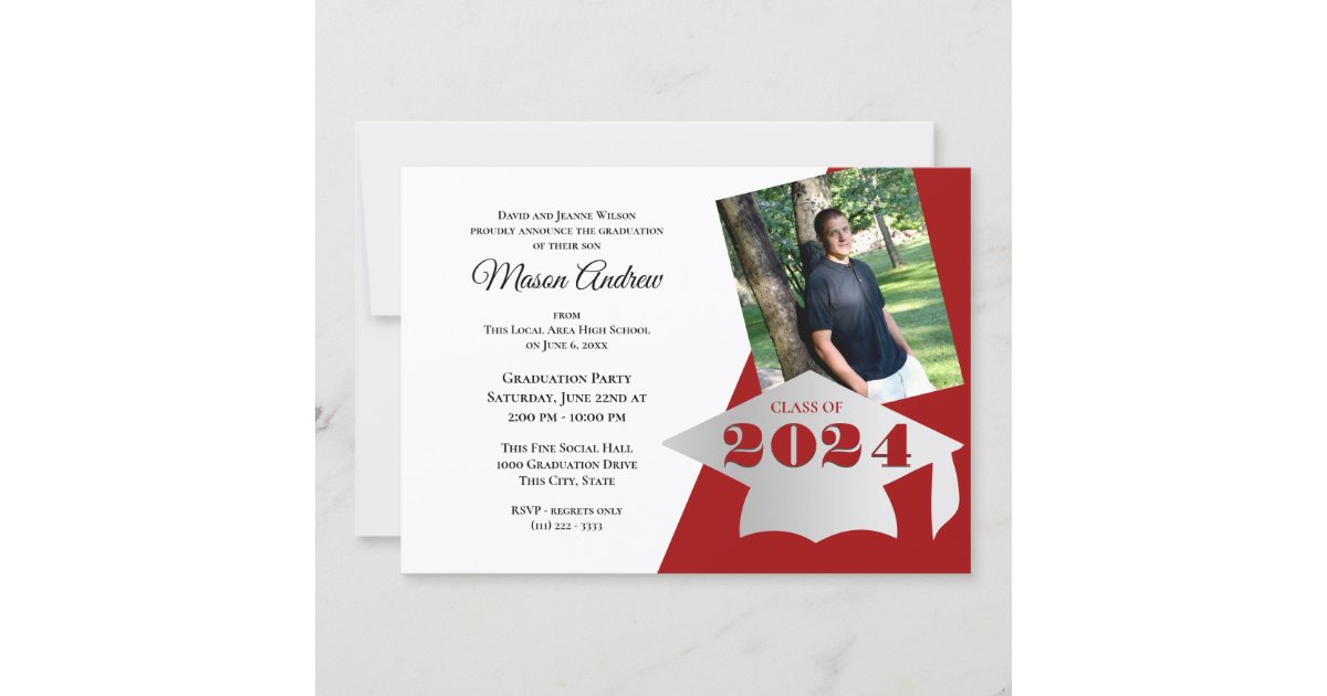 Graduation Cap and Tassel with Photos Invitation | Zazzle
