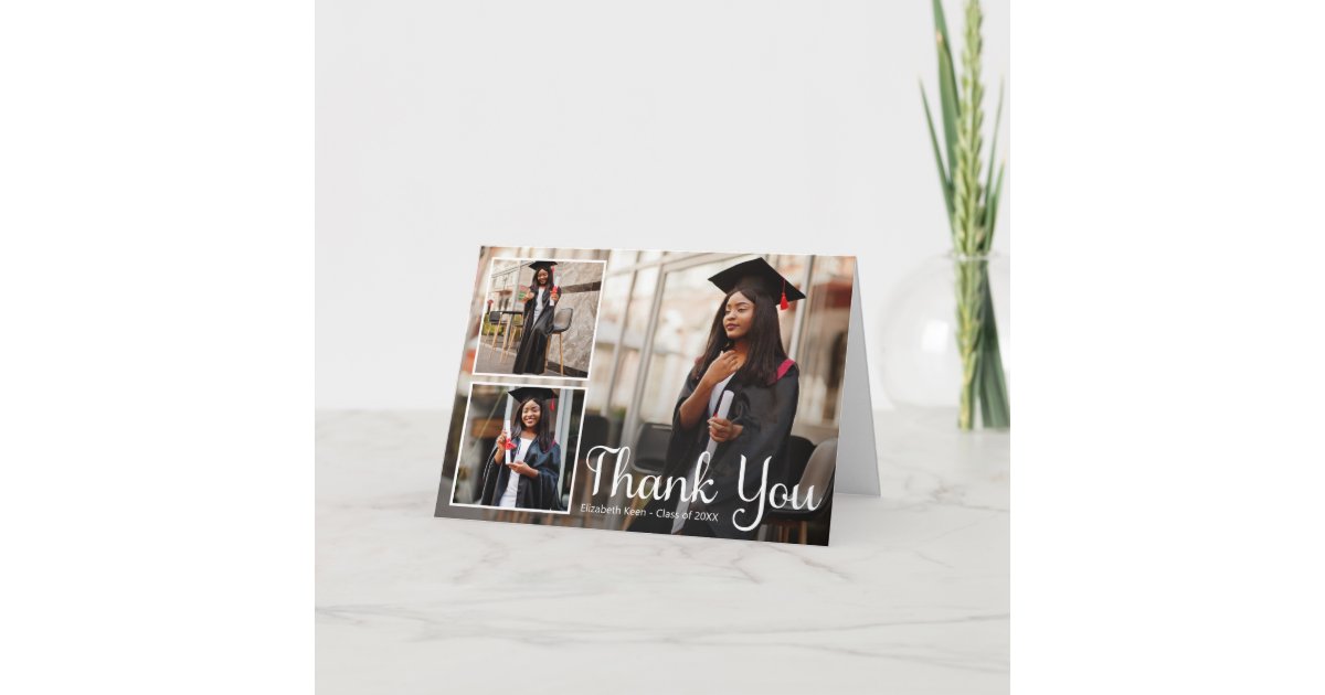 Graduation Custom Photo Thank You Card | Zazzle