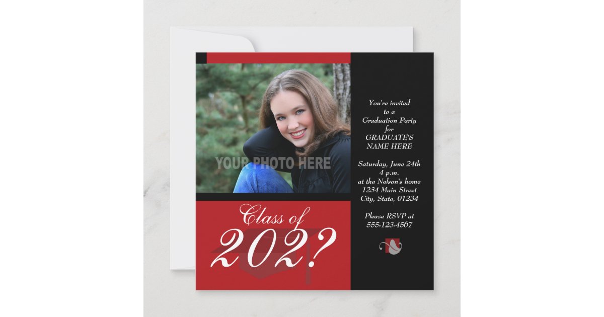 Graduation Party Invitation-Dark Red Invitation | Zazzle