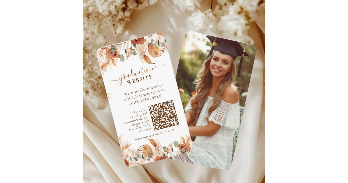 Graduation Website QR Code 2025 Grad Photo Enclosure Card | Zazzle