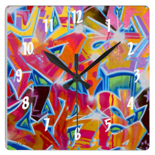 Graffiti Wall Clocks | Zazzle UK
