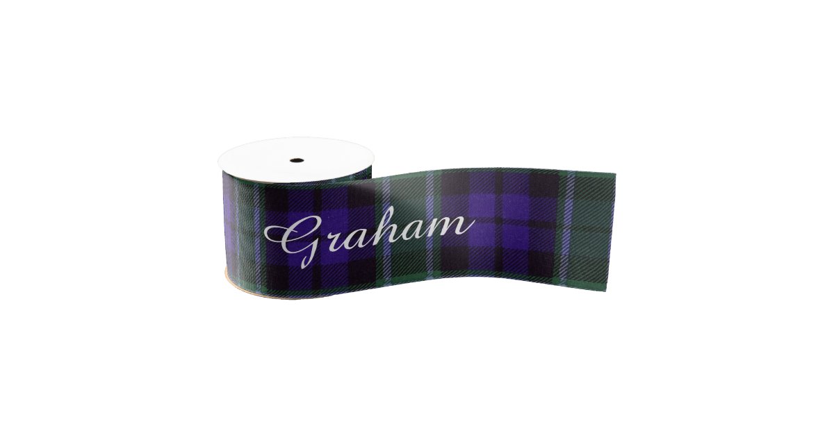 Graham clan Plaid Scottish tartan Grosgrain Ribbon | Zazzle