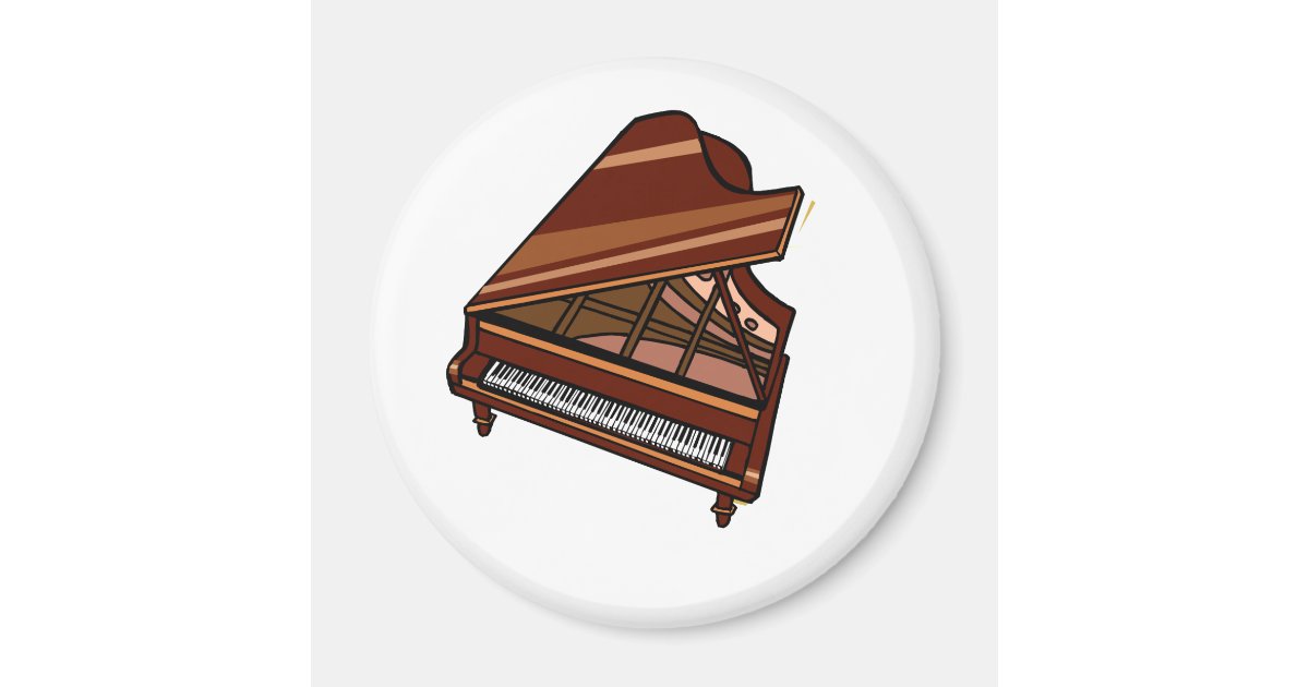 Grand Piano Brown Bird's Eye View Magnet | Zazzle