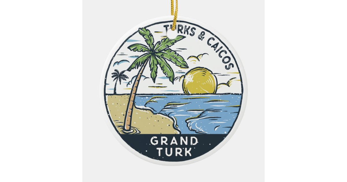 Grand Turk Turks and Caicos Vintage Ceramic Tree Decoration | Zazzle