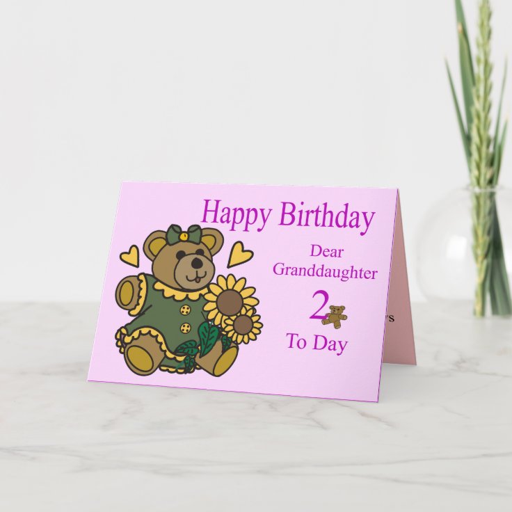 Granddaughter 2nd Birthday Card Zazzle