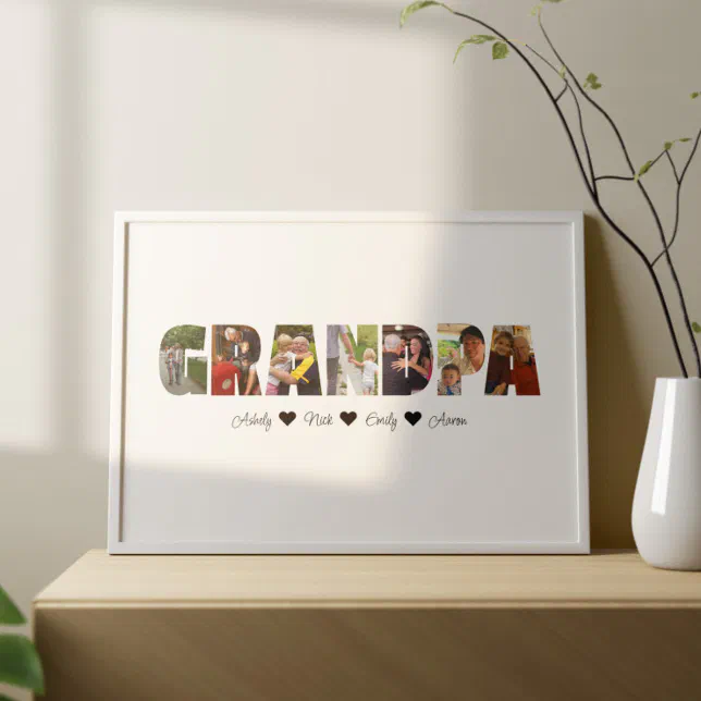 Grandpa Photo Collage Poster 7 Photos | Zazzle