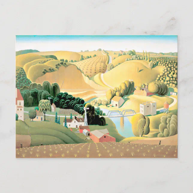Grant Wood - Stone City, Iowa Postcard | Zazzle
