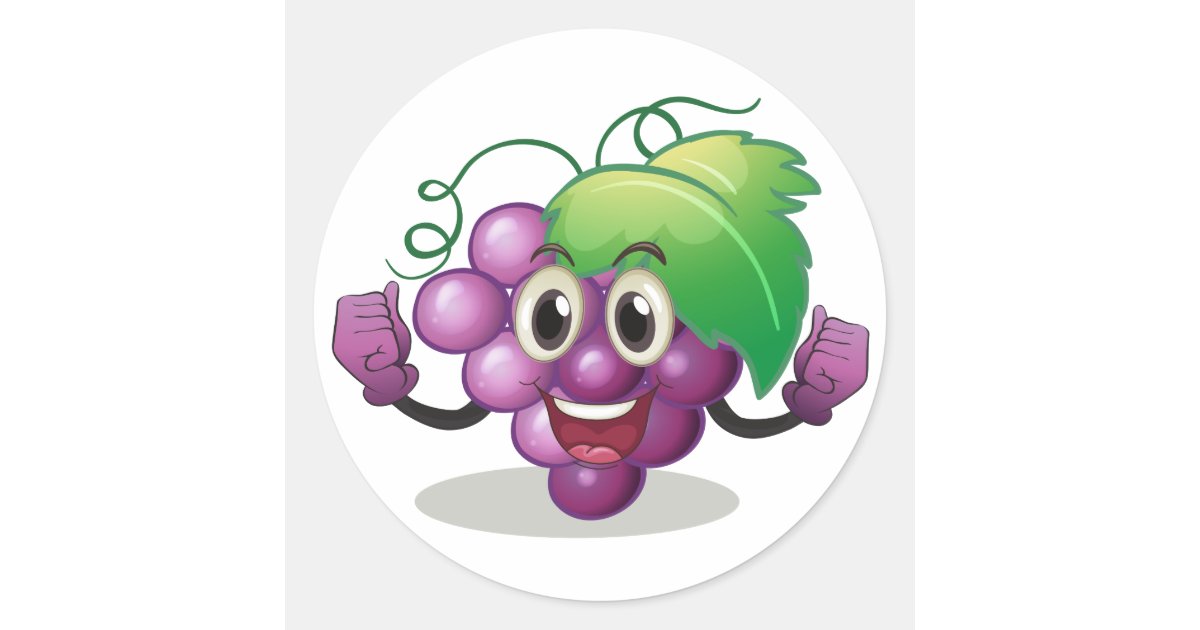 Grape Classic Round Sticker | Zazzle