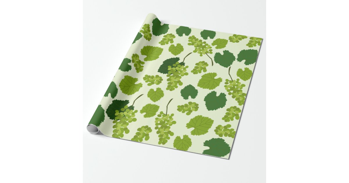 Grapes and Grape Leaves Pattern Wrapping Paper | Zazzle