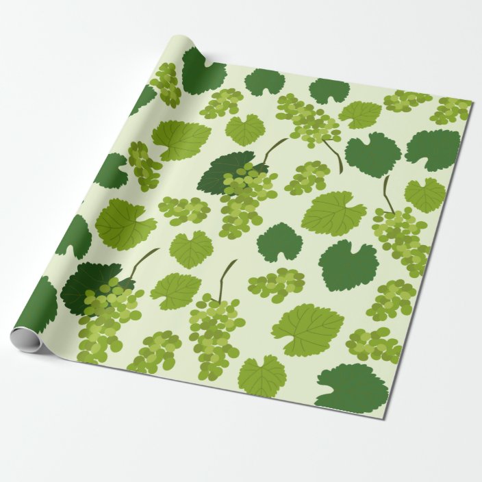 Grapes and Grape Leaves Pattern Wrapping Paper | Zazzle.co.uk