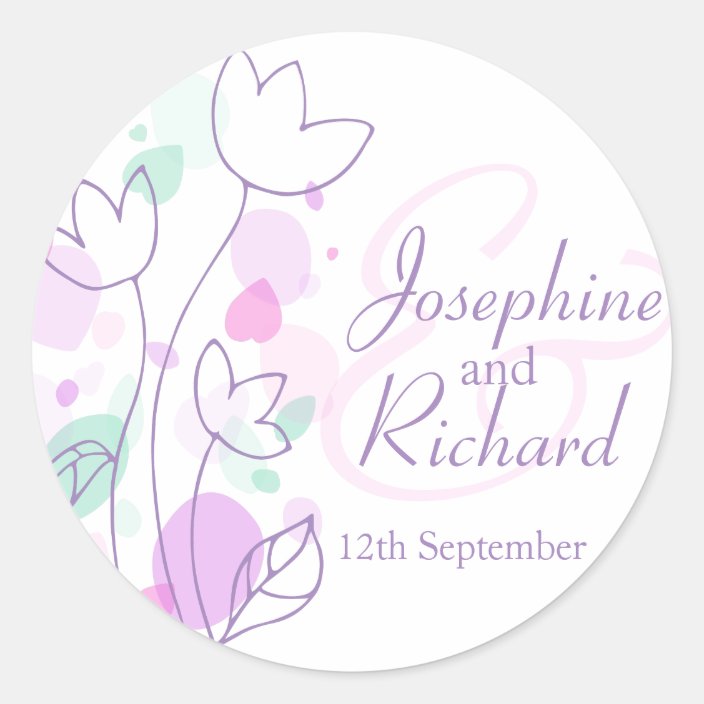 Graphic modern flower petals wedding sticker | Zazzle.co.uk