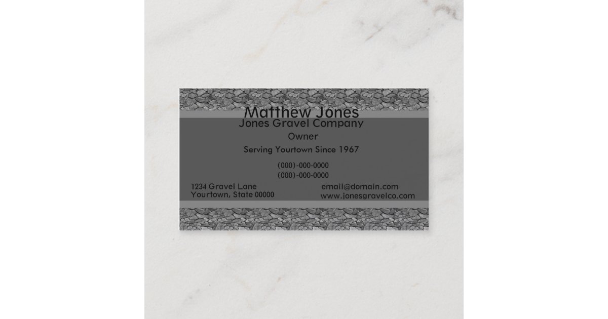 Gravel Business Card | Zazzle