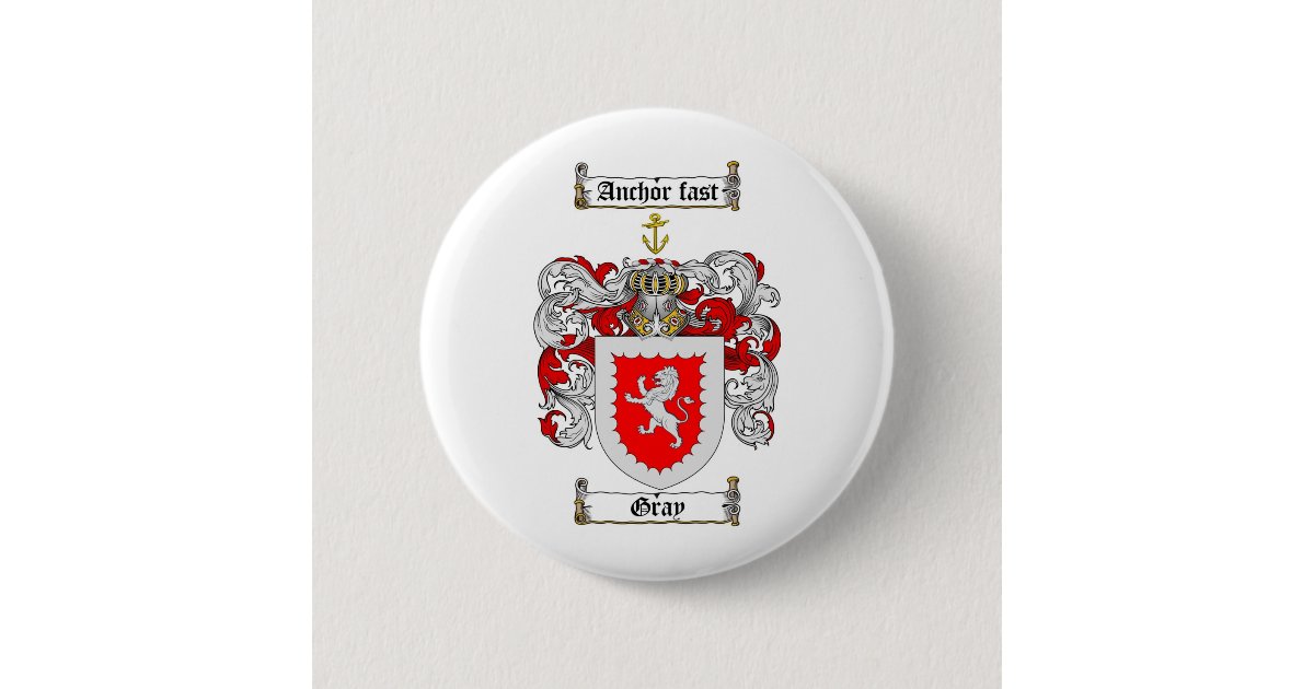 GRAY FAMILY CREST - GRAY COAT OF ARMS 6 CM ROUND BADGE | Zazzle