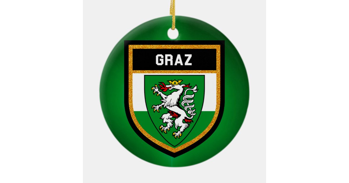 Graz Flag Ceramic Tree Decoration | Zazzle