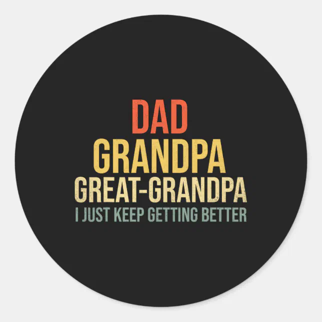 Great Grandpa For Fathers Day Classic Round Sticker | Zazzle