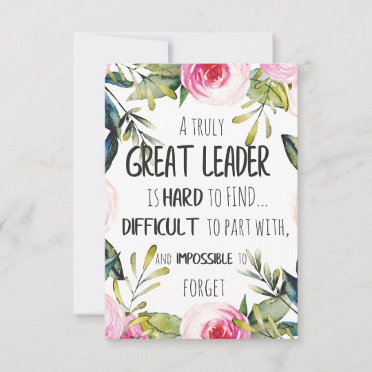 Great leader Gift great leader freedom goals power Thank You Card ...