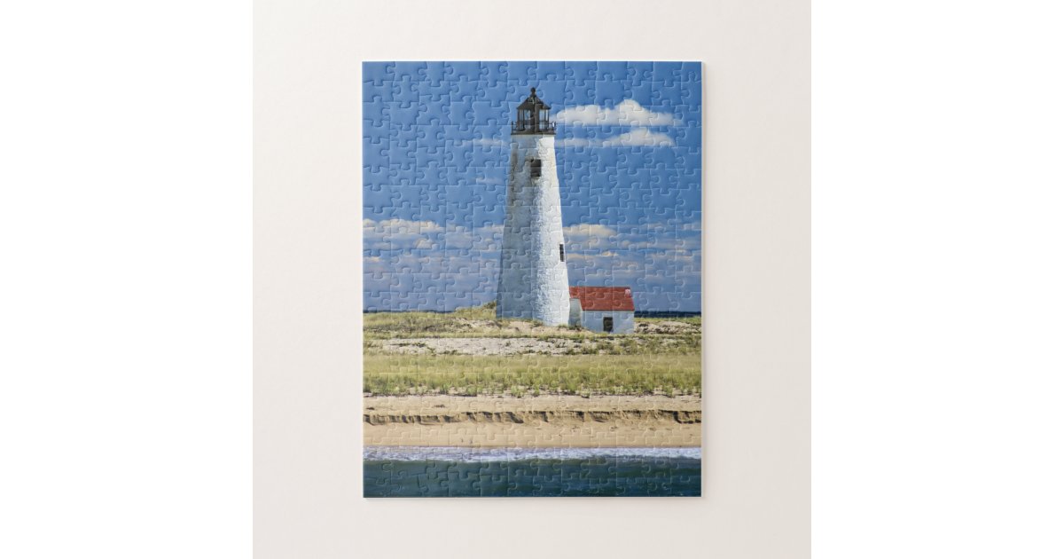 Great Point Lighthouse Nantucket MA Jigsaw Puzzle | Zazzle