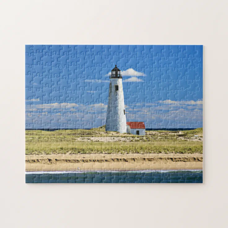 Great Point Lighthouse Nantucket MA Jigsaw Puzzle | Zazzle