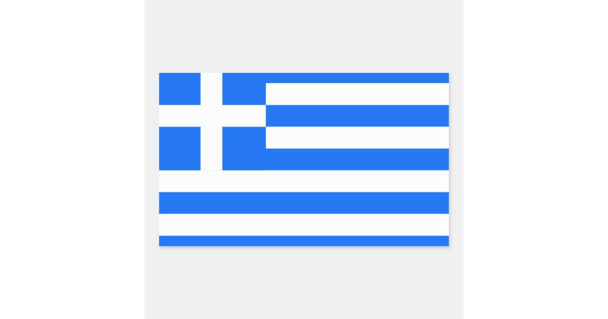 Greece: Flag of Greece Rectangular Sticker | Zazzle