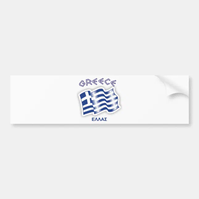 Greece - Greek waving flag Bumper Sticker | Zazzle