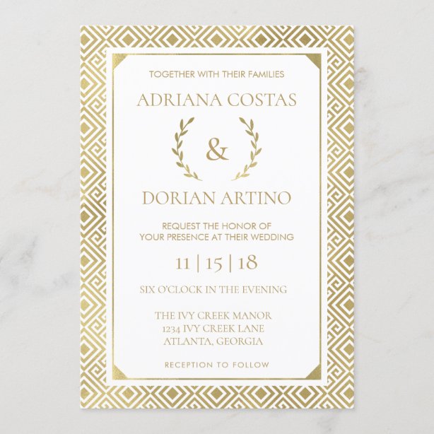 Greek Wedding Invitations | Zazzle.co.uk