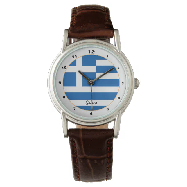 Greek Flag & Greece trendy fashion /design watch | Zazzle