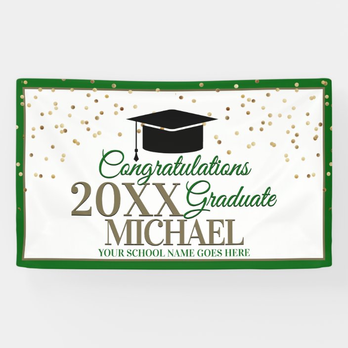 Green and Gold Congratulations Graduate Banner | Zazzle.co.uk