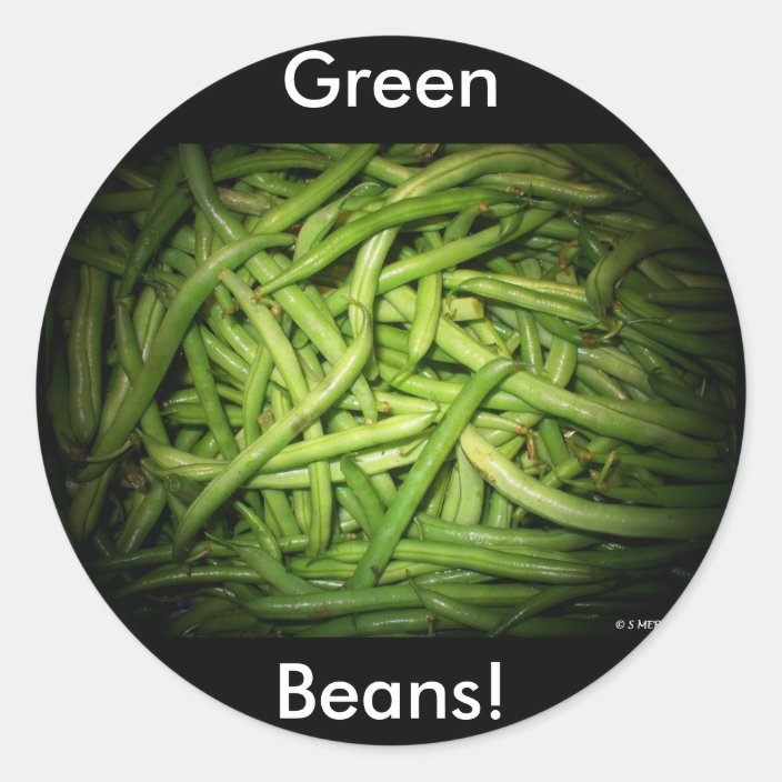 Green Beans in Spotlight Classic Round Sticker | Zazzle.co.uk