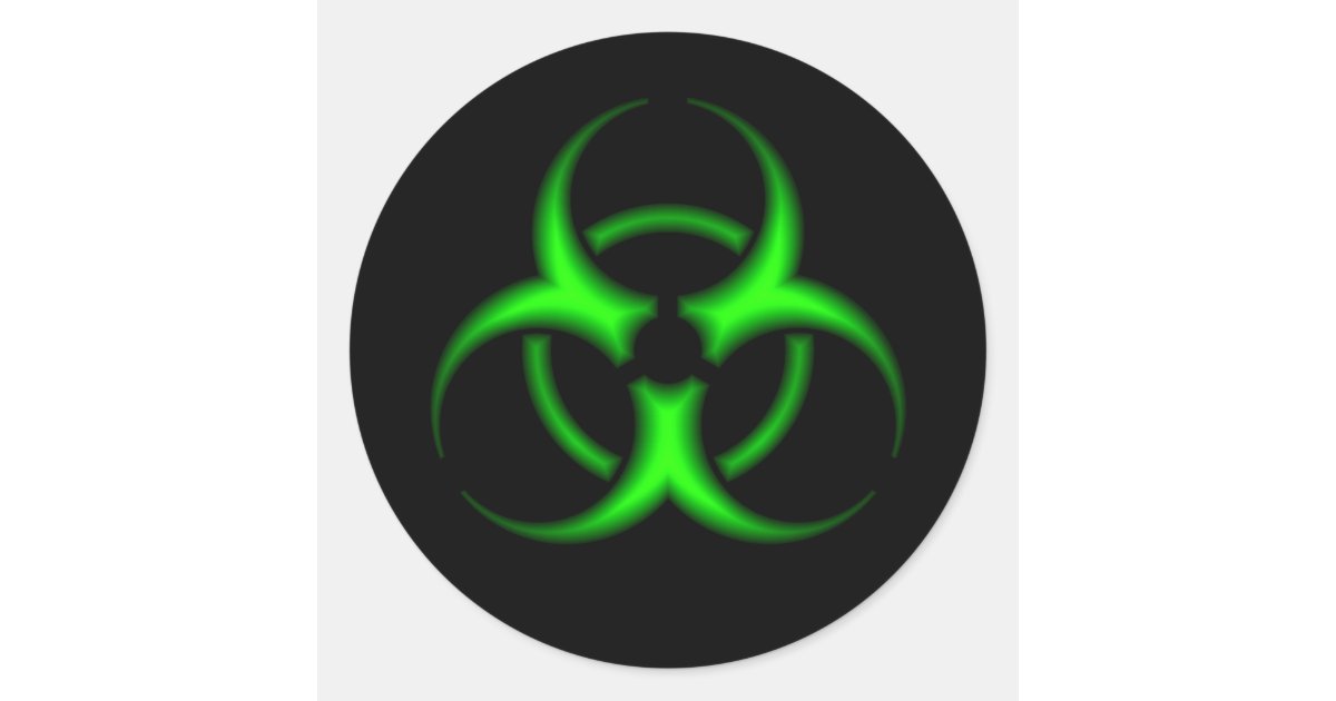 Green Biohazard Symbol Sticker | Zazzle